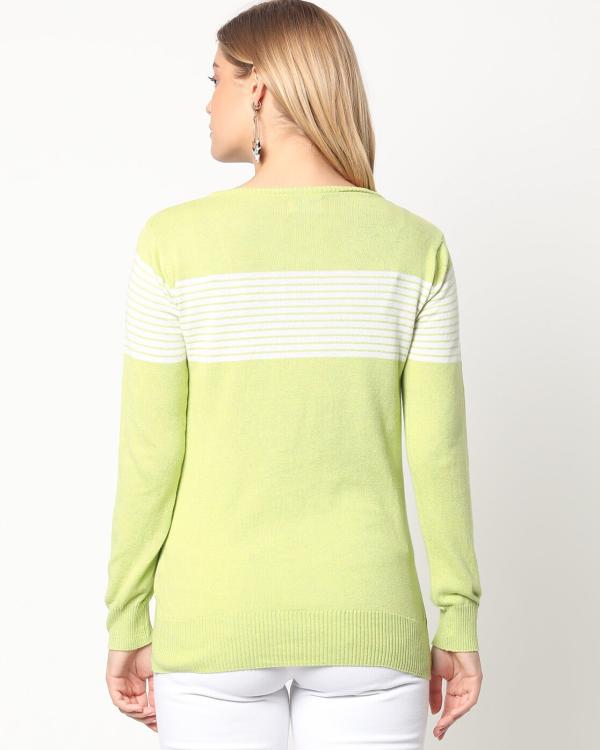 Round-Neck Pullover with Ribbed Hemline - JioMart