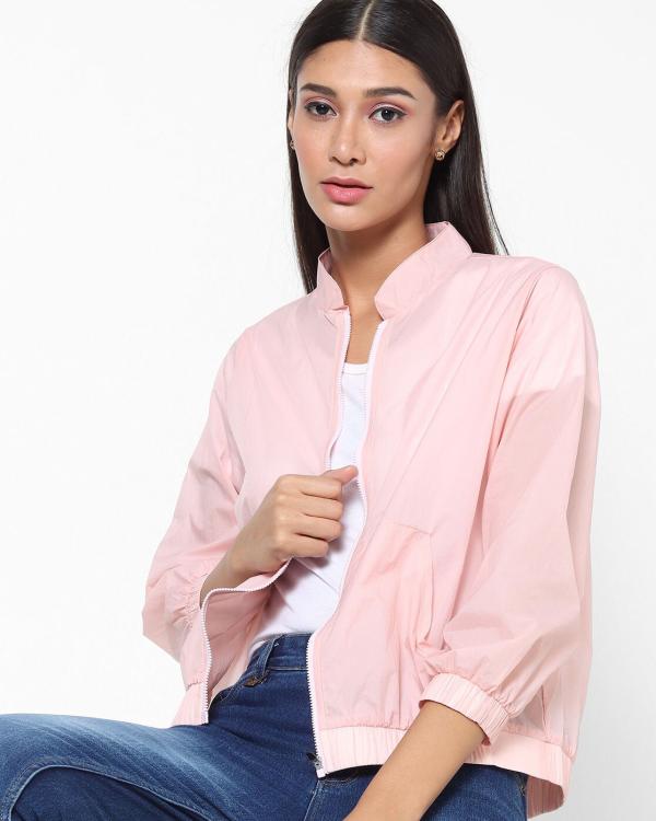 Zip-Front Jacket with Split Kangaroo Pockets - JioMart