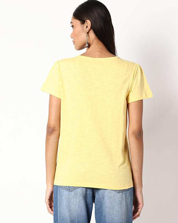 Round-Neck T-shirt with Lace Inserts - JioMart