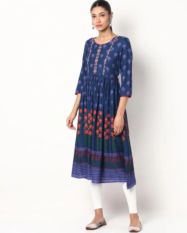 Printed Flared Kurta - JioMart