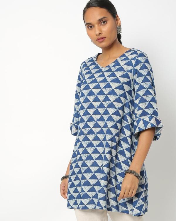 Printed Tunic with Flared Sleeves - JioMart