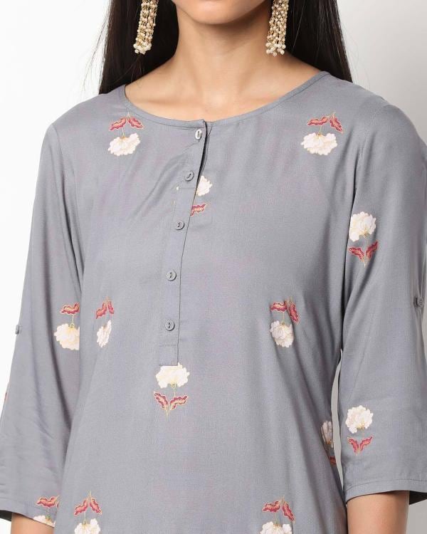 Floral Print Straight Kurta - JioMart