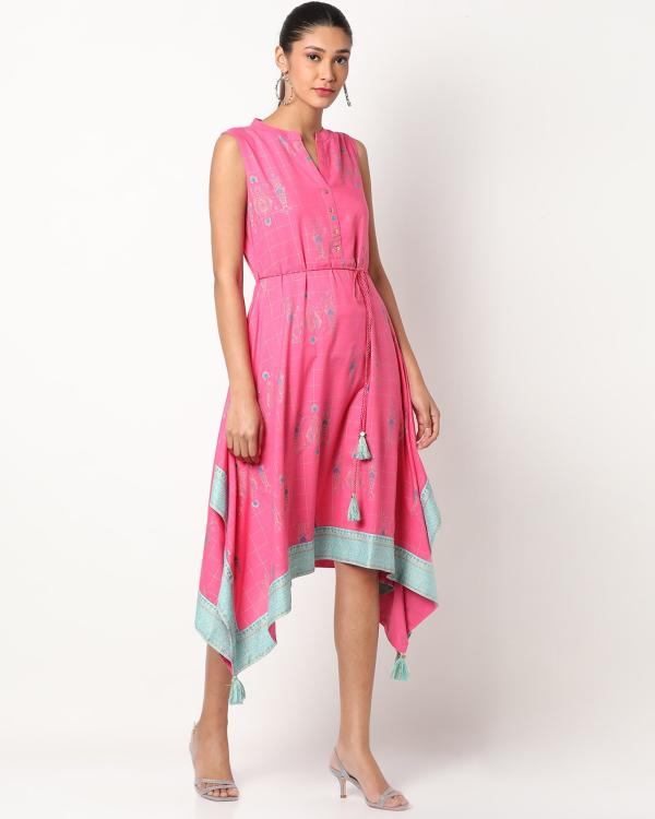 Printed Asymmetric A-line Dress - JioMart