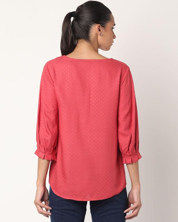 Woven High-Low V-neck Top - JioMart