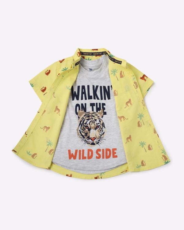 Printed Twofer Shirt with Button Closure - JioMart