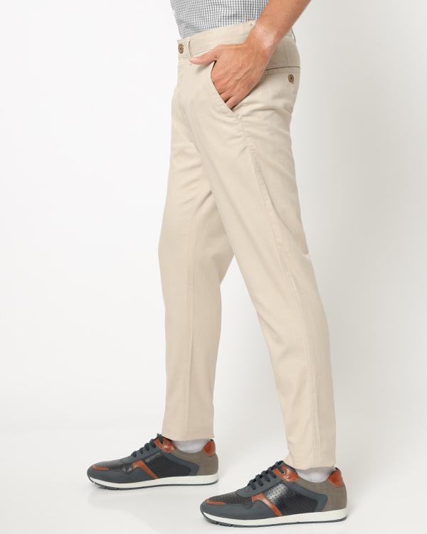 Flat-Front Chinos with Insert Pockets - JioMart