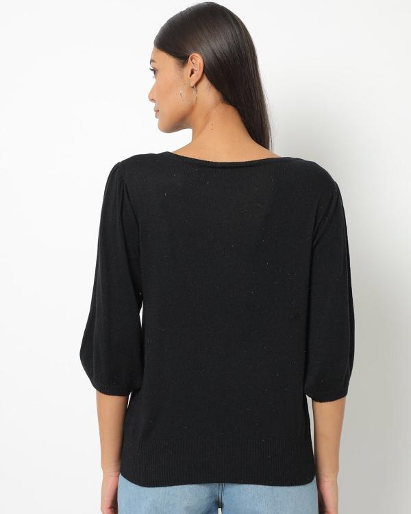 Knitted Round-Neck Pullover - JioMart