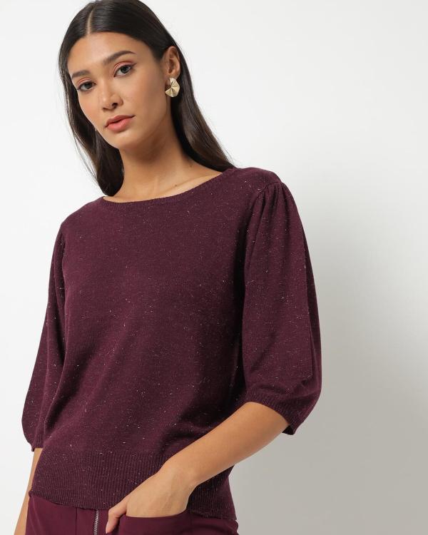 Knitted Round-Neck Pullover - JioMart