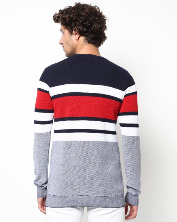 Colourblock Crew-Neck Sweater - JioMart