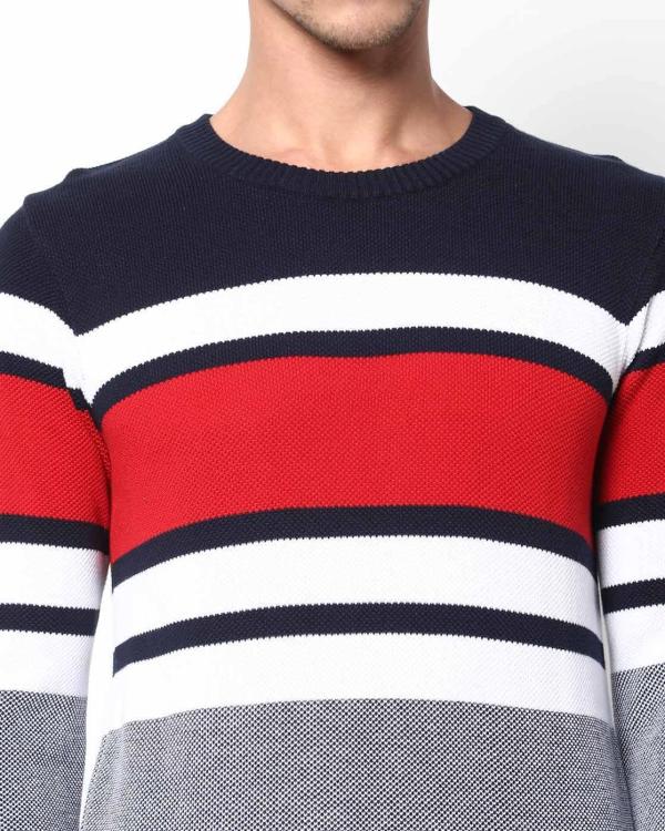 Colourblock Crew-Neck Sweater - JioMart