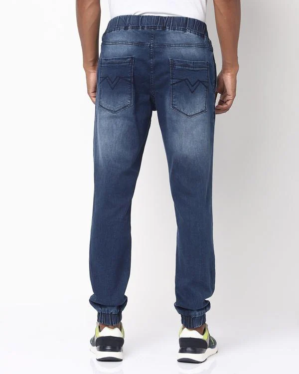 Heavy-Wash Jogger Jeans with Drawstring Fastening - JioMart