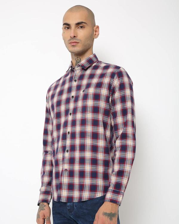 Checked Shirt with Patch Pocket - JioMart