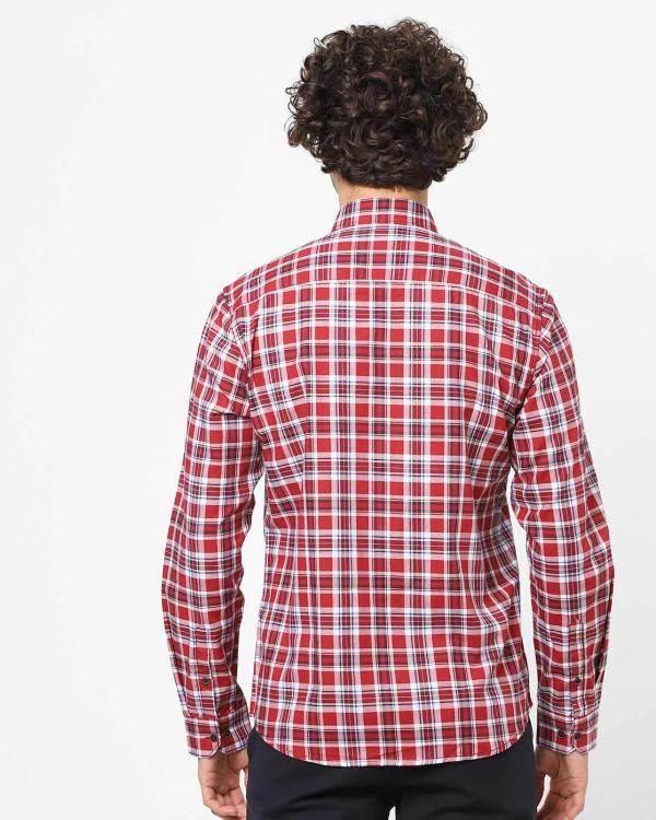 Checked Cotton Shirt with Patch Pocket - JioMart
