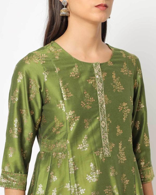 Floral Print Flared Kurta - JioMart