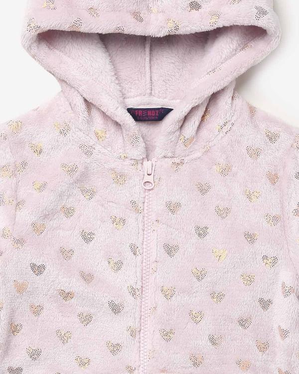 Foil Print Zip-Front Hooded Jacket - JioMart