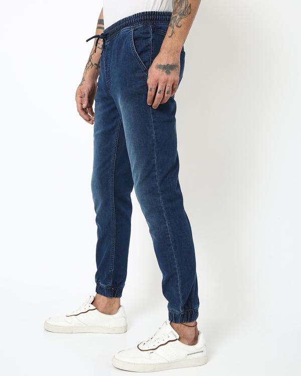 Washed Jogger Jeans with Drawstring Waist - JioMart