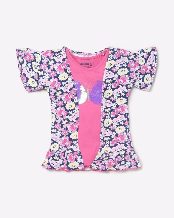 Printed Twofer Round-Neck T-shirt - JioMart