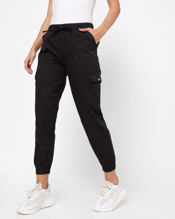Ankle-Length Cargo Joggers with Elasticated Drawstring Waist - JioMart