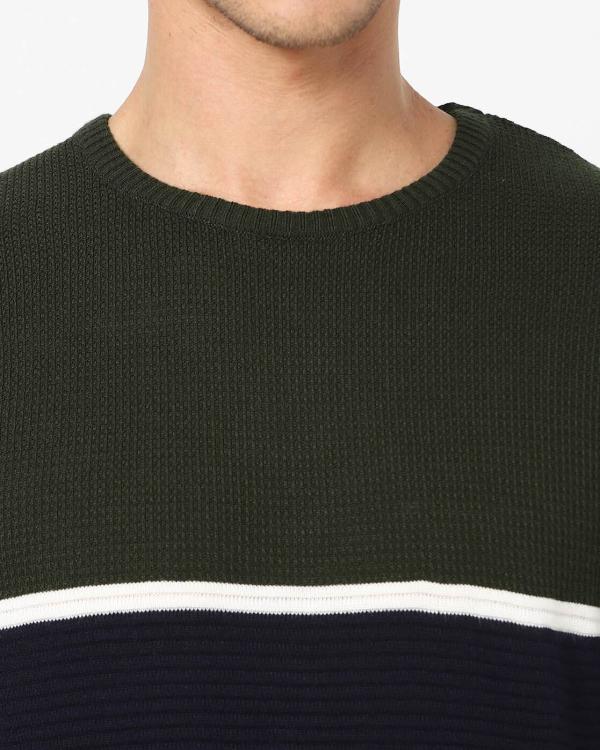 Colorblock Crew-Neck Sweater - JioMart