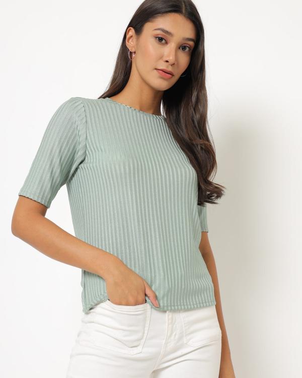 Ribbed Round-Neck Top - JioMart