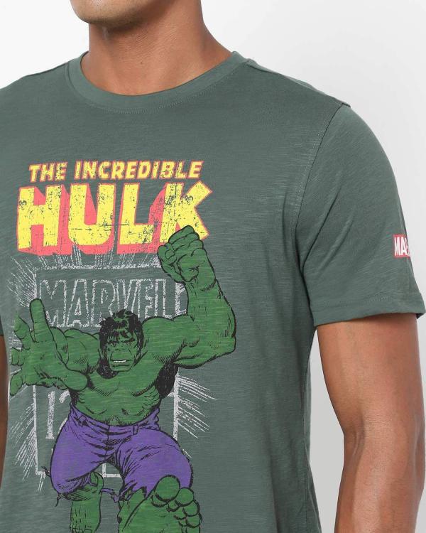 Hulk Print Crew-Neck T-shirt - JioMart