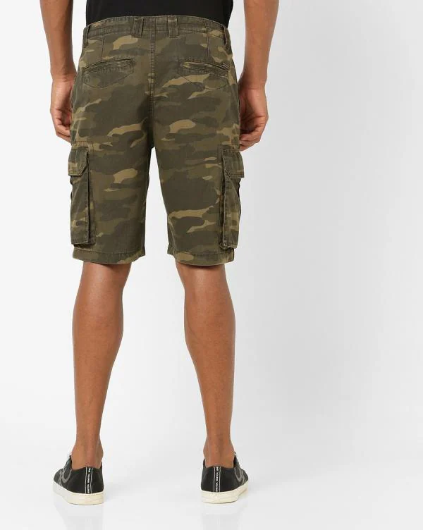 Camouflage Print Slim Cargo Shorts - JioMart
