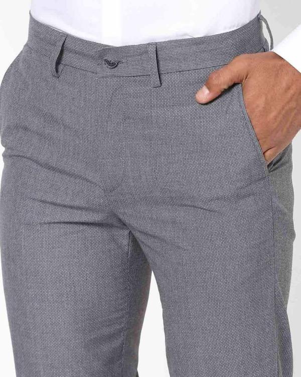 Slim Fit Flat-Front Trousers - JioMart