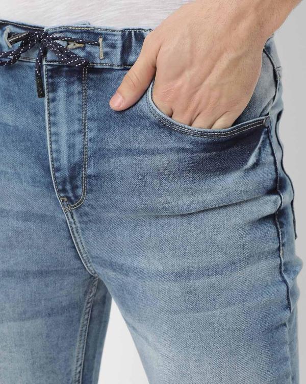 Joggers Fit Jeans with Drawstring Waist - JioMart