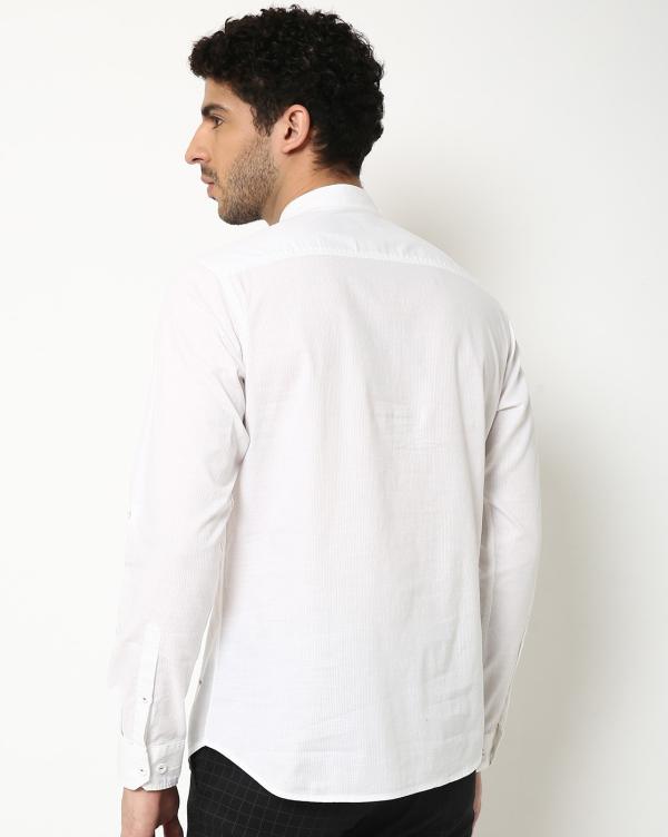 Slim Fit Band-Collar Shirt - JioMart