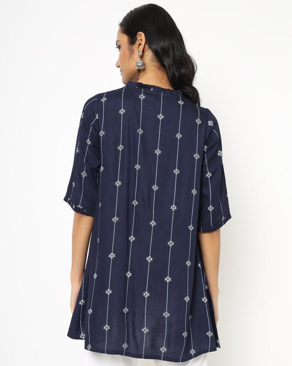 Embroidered Button-Down Tunic - JioMart