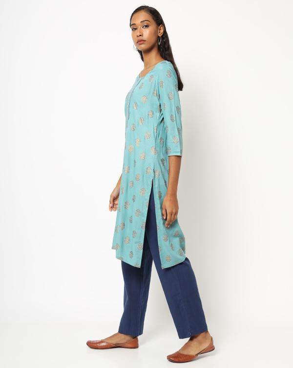 Block Print Straight Kurta - JioMart