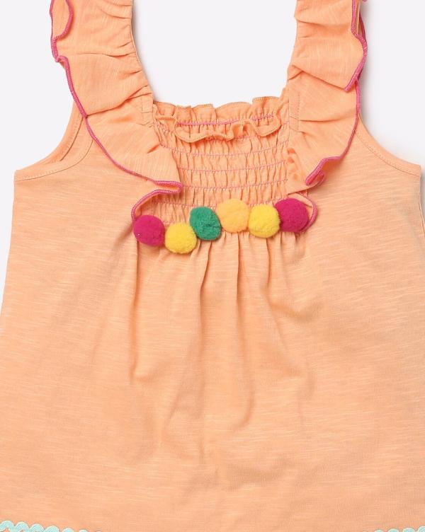 Ruffle Top with Pom-Poms - JioMart