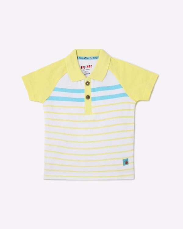 Striped Polo T-shirt with Raglan Sleeves - JioMart