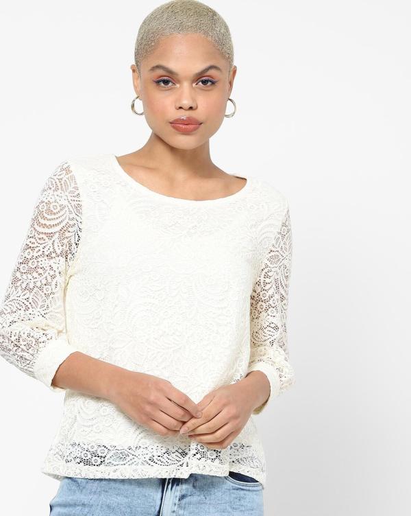 Lace Round-Neck Top - JioMart