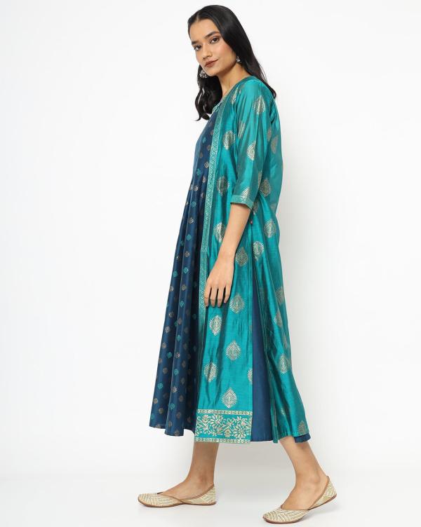 Printed Flared Dress with Jacket - JioMart