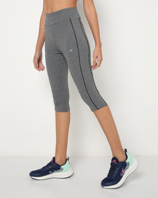 Heathered Capris with Contrast Piping - JioMart