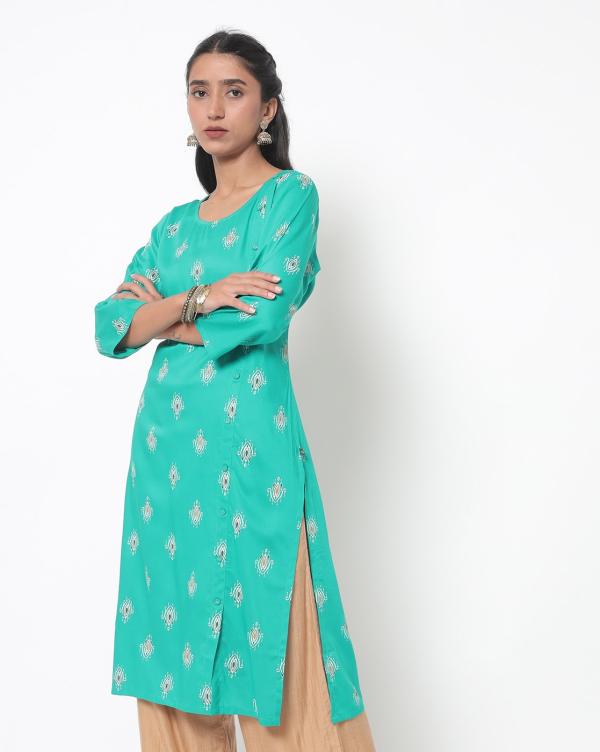 Block Print Straight Kurta - JioMart