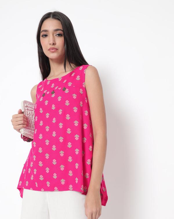 Sleeveless Block Print Top - JioMart