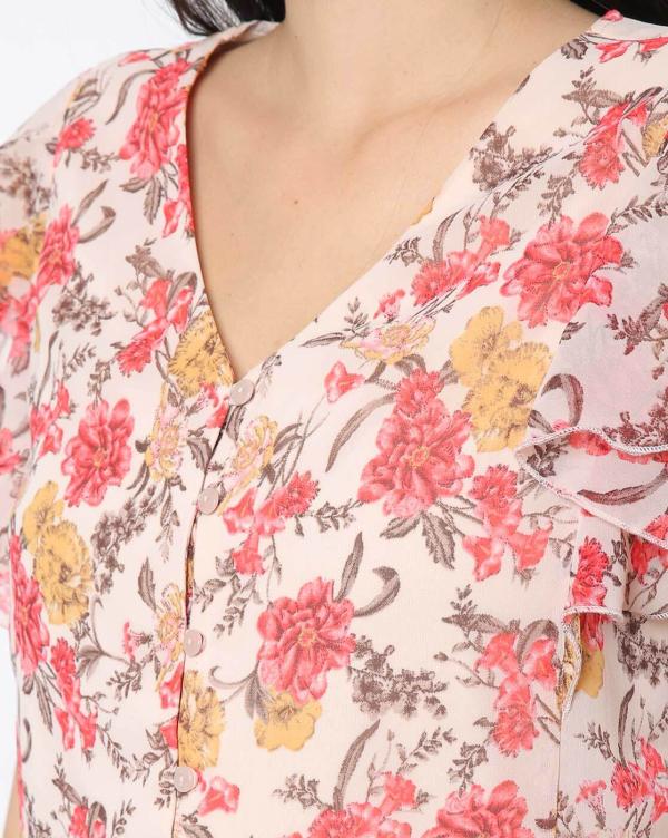 Floral Print Button-Down Top - JioMart
