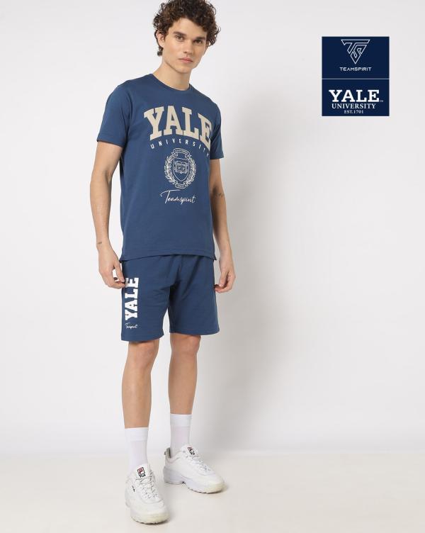 Typographic Print Flat-Front Knit Shorts - JioMart