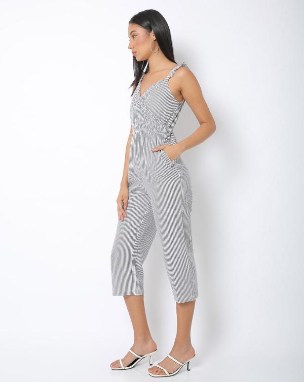 Striped Culotte Suit with Ruffles - JioMart