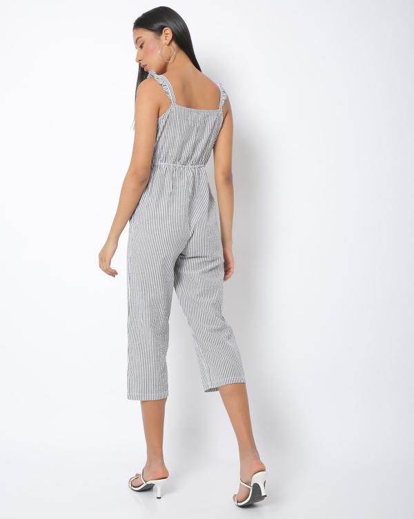 Striped Culotte Suit with Ruffles - JioMart