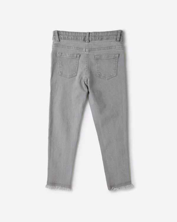 Dotted Jeans with Frayed Hems - JioMart