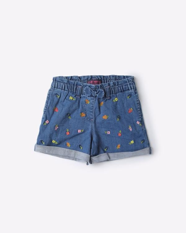 Embroidered Denim Shorts - JioMart