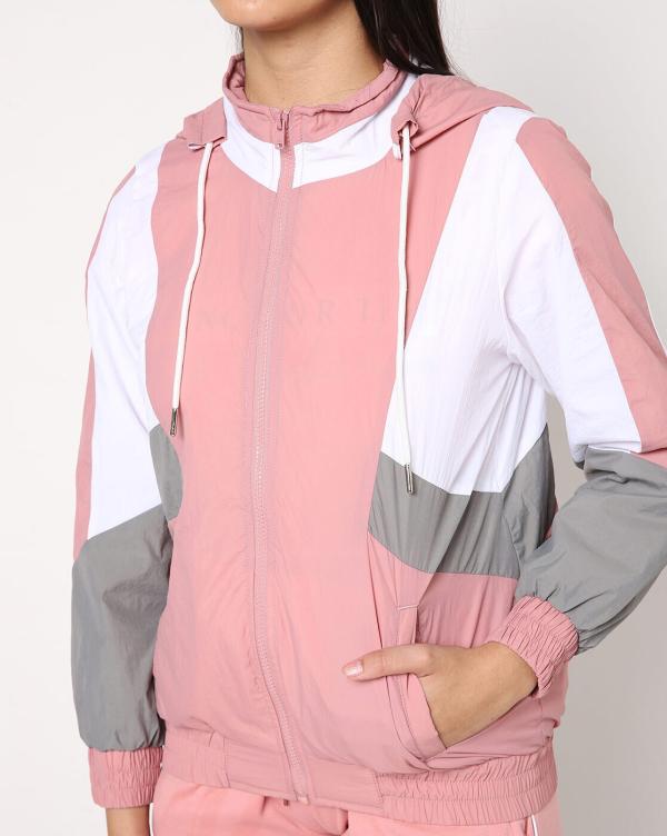 Colour-Block Jacket with Hoodie - JioMart