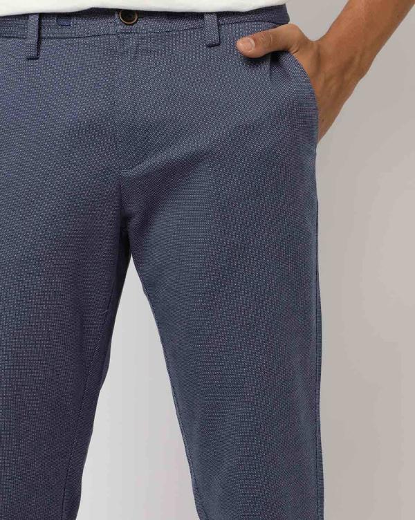 Textured Flat-Front Trousers - JioMart