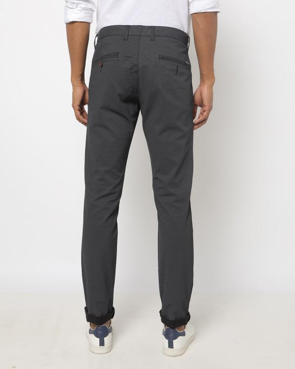 Tapered Fit Flat-Front Trousers - JioMart