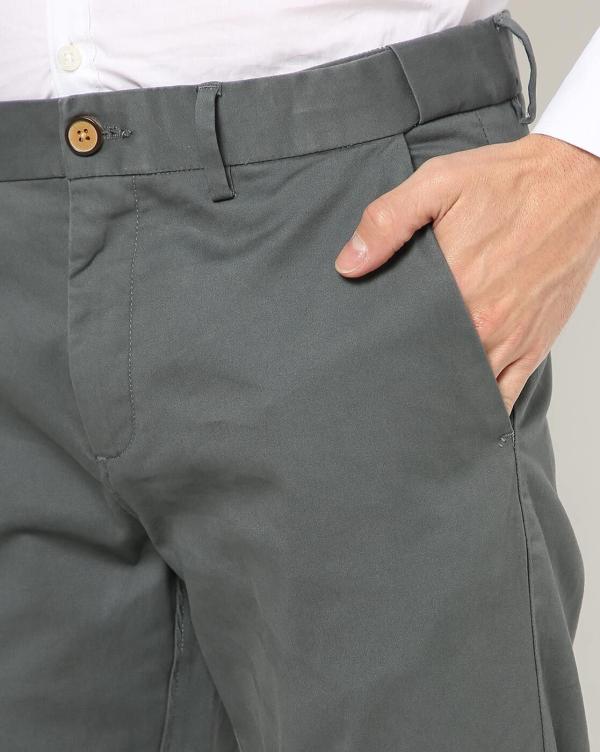 Tapered Fit Flat-Front Trousers - JioMart