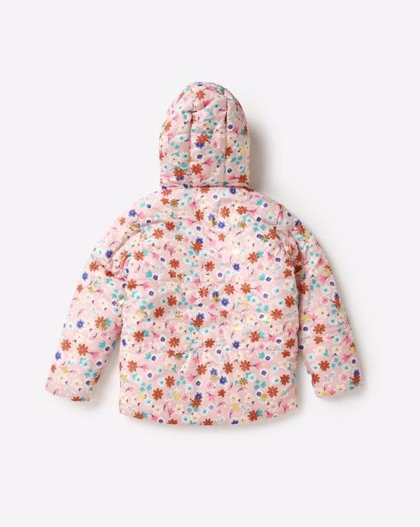 Floral Print Hooded Puffer Jacket - JioMart