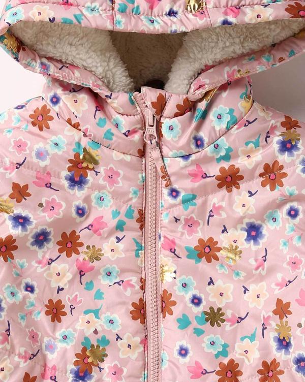 Floral Print Hooded Puffer Jacket - JioMart